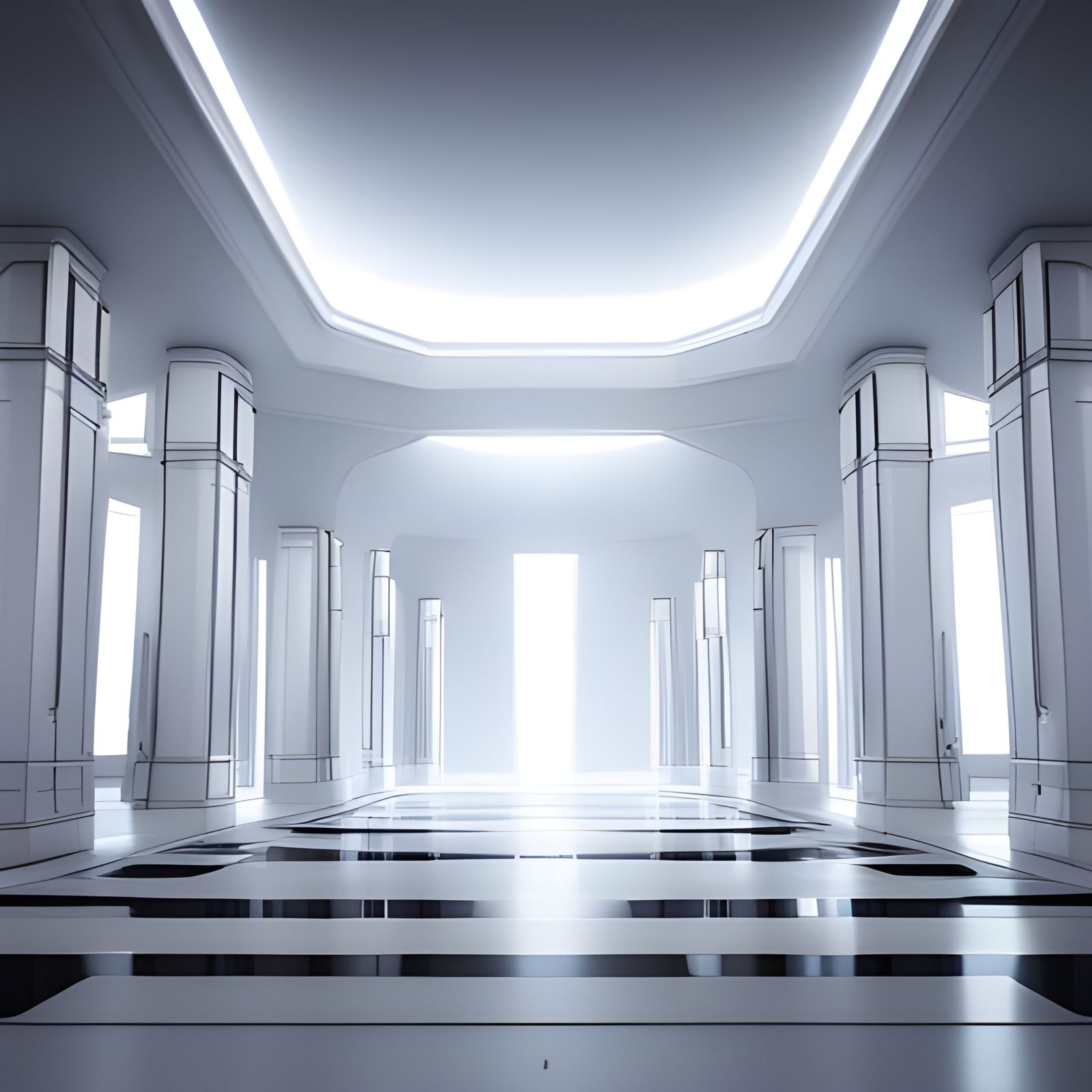 futuristic palace interior