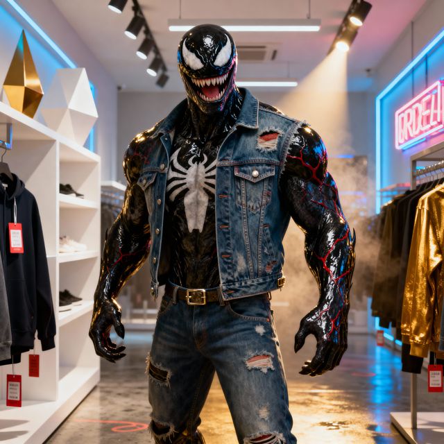 Denim Venom - Happy Venom in Denim Outfit CGI Render