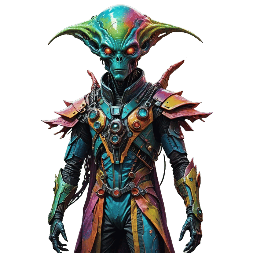 Dystopian Sci-Fi Alien Sorcerer in Futuristic Era - AI Art