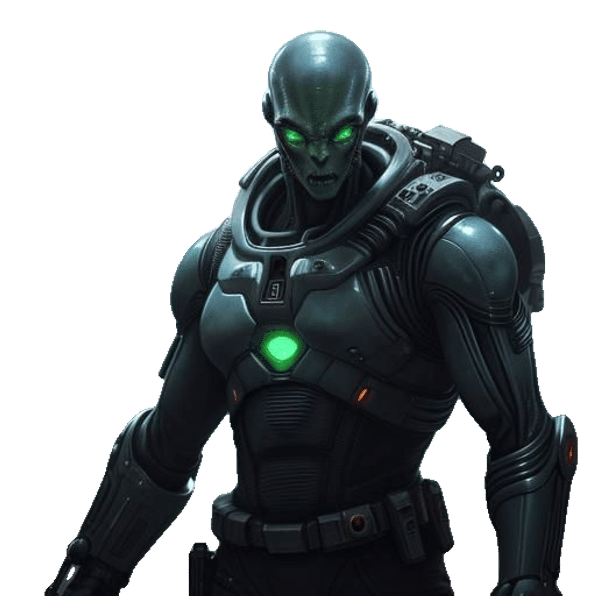 Alien Mercenary in Dystopian Sci-Fi Fantasy - AI Art