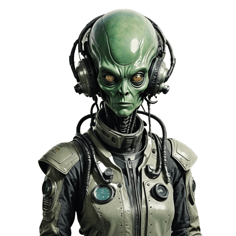 Alien Technician in Dystopian Sci-Fi Fantasy Style - AI Art