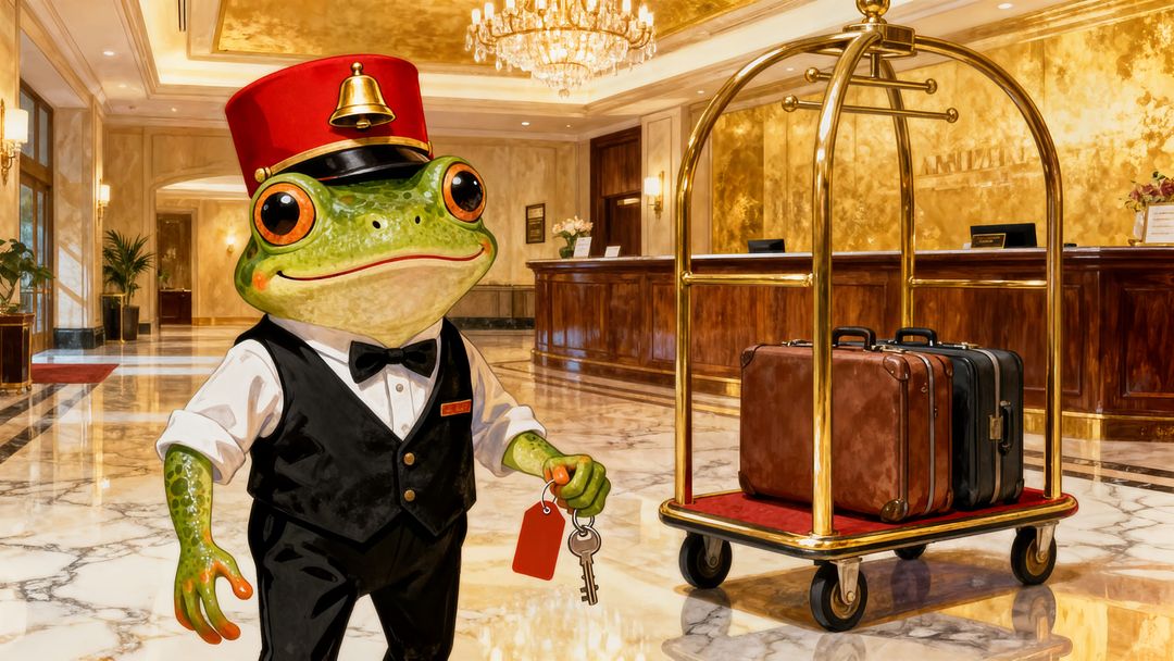 Bellhopper (Audio) - Happy Frog Bellhop in Detailed Hotel Se...