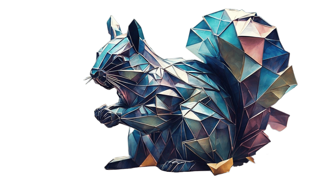 Surreal Origami Squirrel in Vibrant Stained Glass ... - AI Art