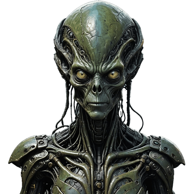 Dystopian Sci-Fi Alien Portrait in Dark Fantasy St... - AI Art