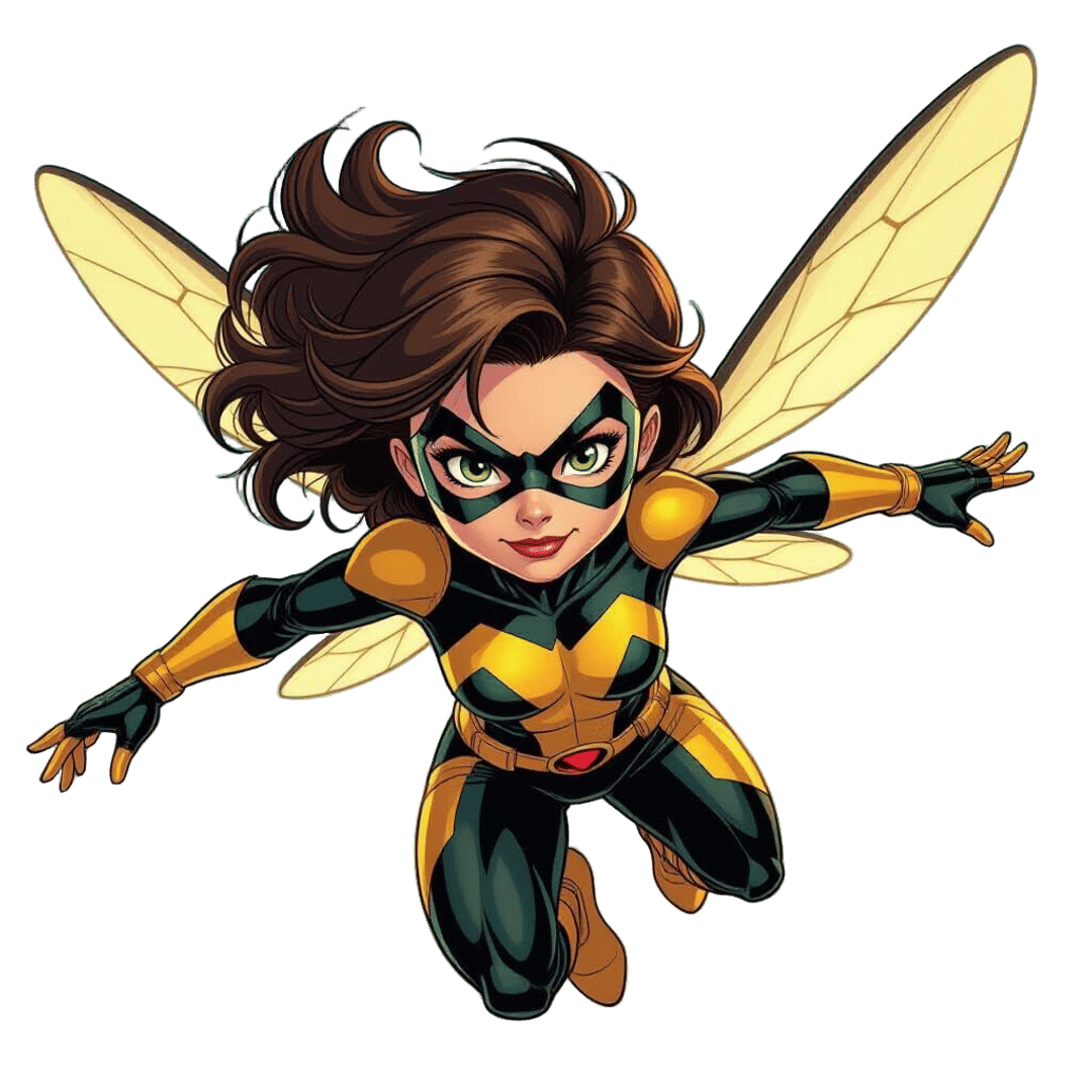 jane van dyne, wasp, - Wasp Marvel Kid Version in Cartoon Co...