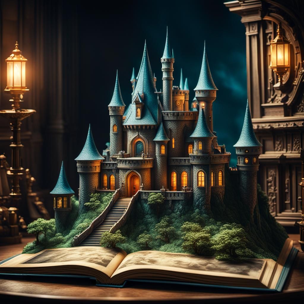 A Pop Up Book Magic Castle Book Epic cinematic brilliant stunning ...