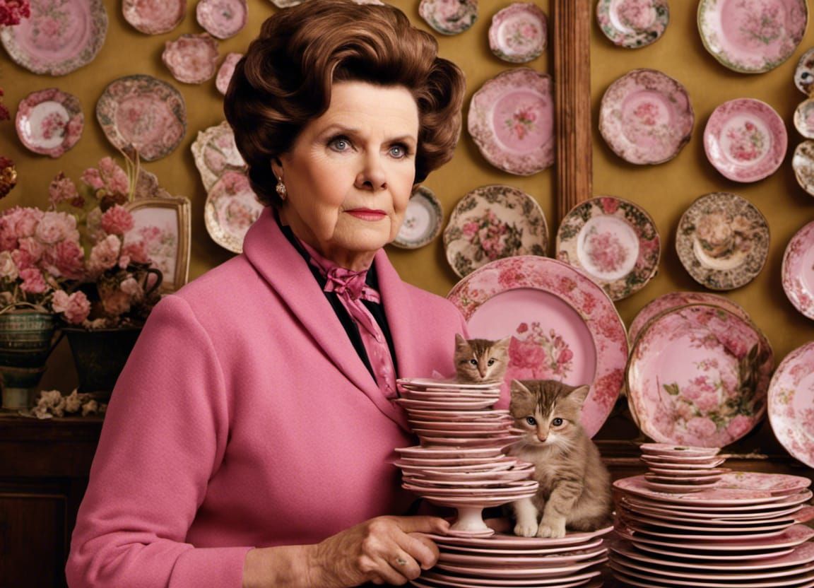 Dolores Umbridge with her kitten plates? - AI Generated Artwork ...