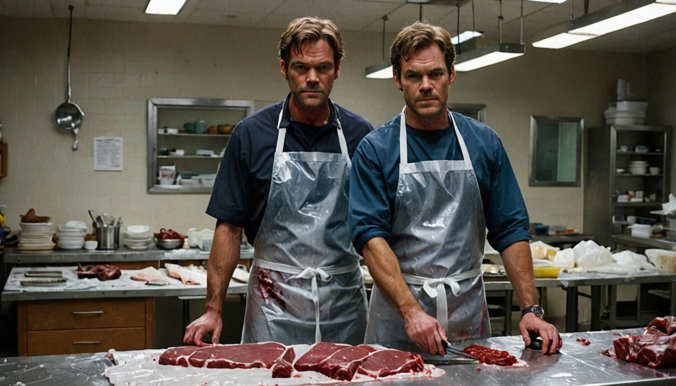 Butcher and apprentice son, Dexter Morgan and his young 10 year old son ...