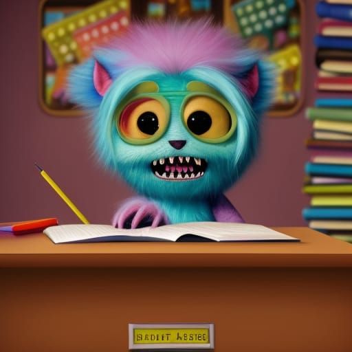 Monster's First Day of School - AI Generated Artwork - NightCafe Creator