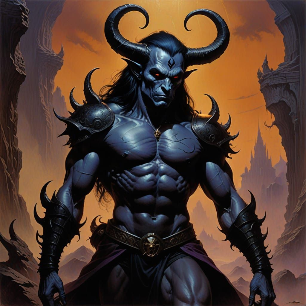 Dark Fantasy Goblin Drow Tiefling Hybrid: A Vision... - AI Art