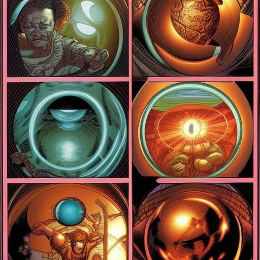 the comic book of the orbs through time - AI Generated Artwork - NightCafe Creator