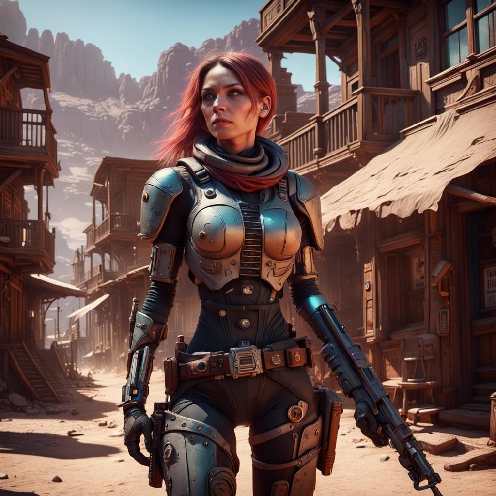 Female Cyborg hunter - AI Generated Artwork - NightCafe Creator