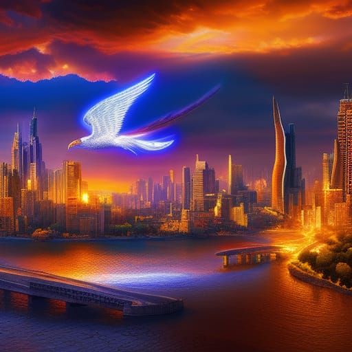 the Phoenix opposite twin the Halcyon - AI Generated Artwork ...