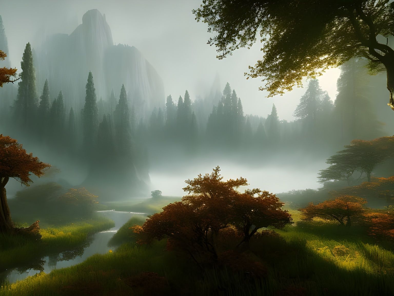 The Mist Awaits - AI Generated Artwork - NightCafe Creator