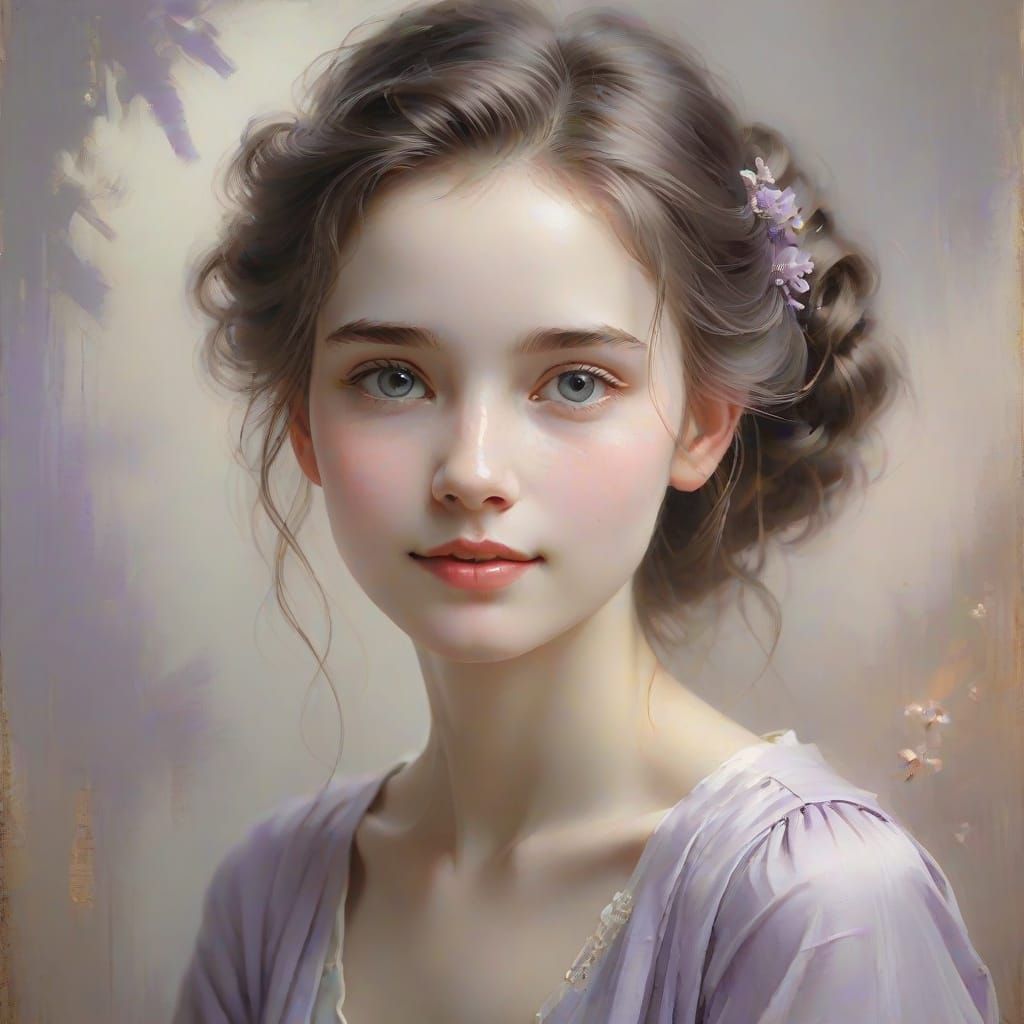 female portrait in elegant realism style