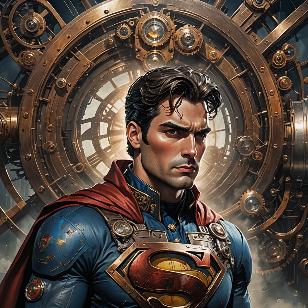 Steampunk Superman II - AI Generated Artwork - NightCafe Creator