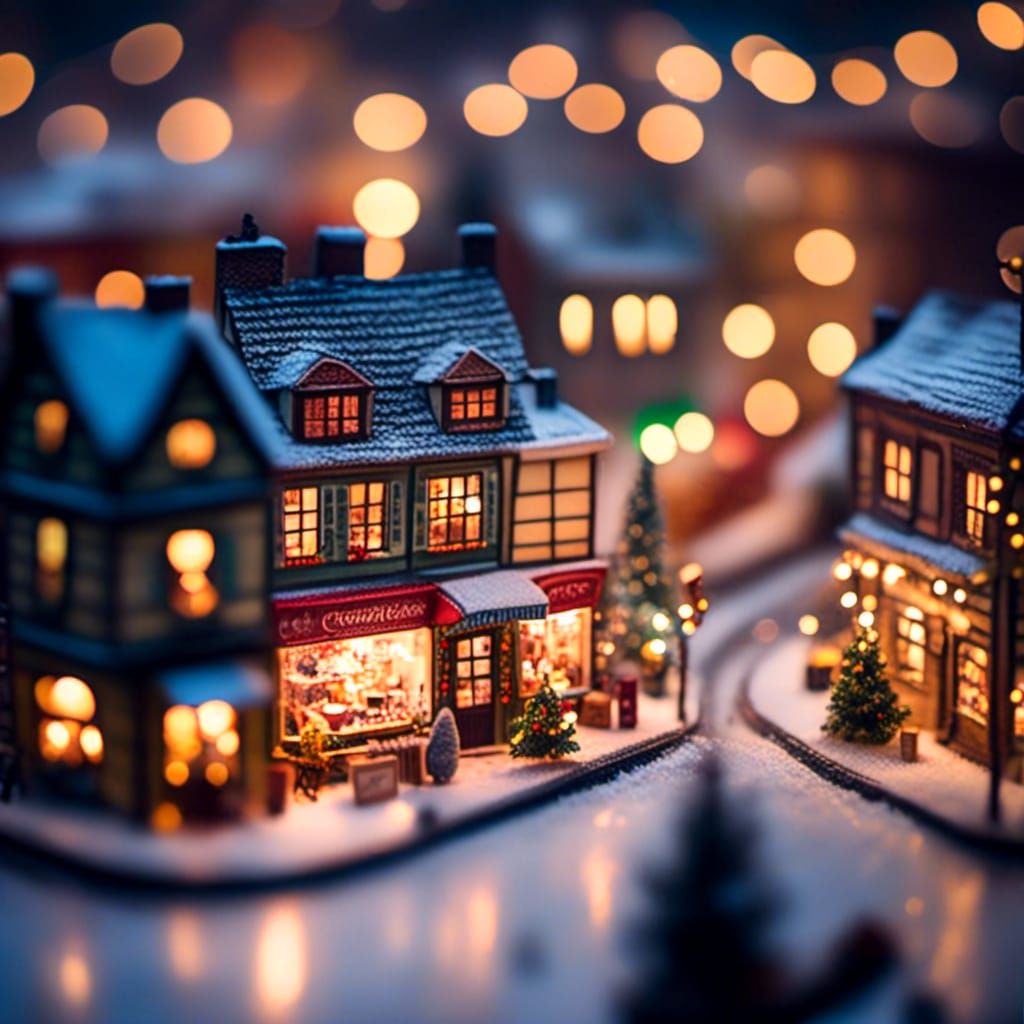 Miniature Winter Scene - AI Generated Artwork - NightCafe Creator