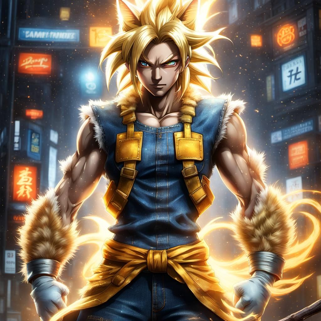 Super Saiyan Cat Man - Golden Goddess of the Cosmos: Cyberpu...