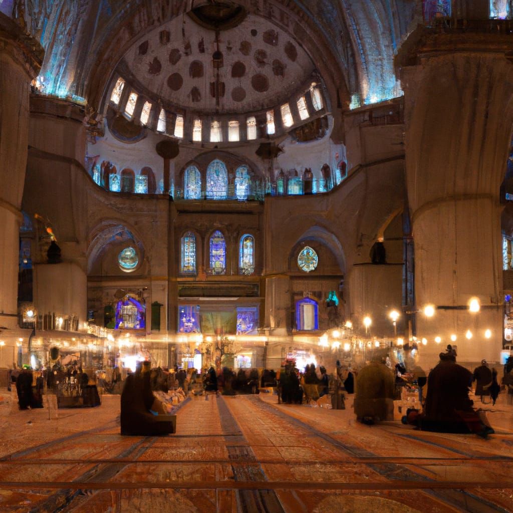 Inside the Blue Mosque - AI Generated Artwork - NightCafe Creator