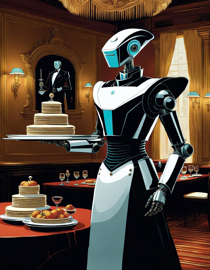 Robotic Butler Model XJ-9 - AI Generated Artwork - NightCafe Creator
