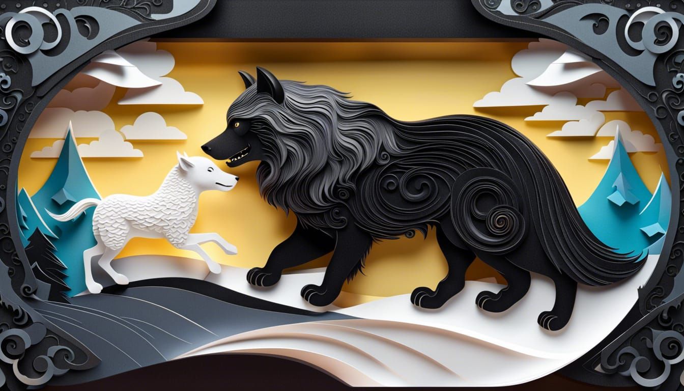 Le Loup et L'Agneau - AI Generated Artwork - NightCafe Creator