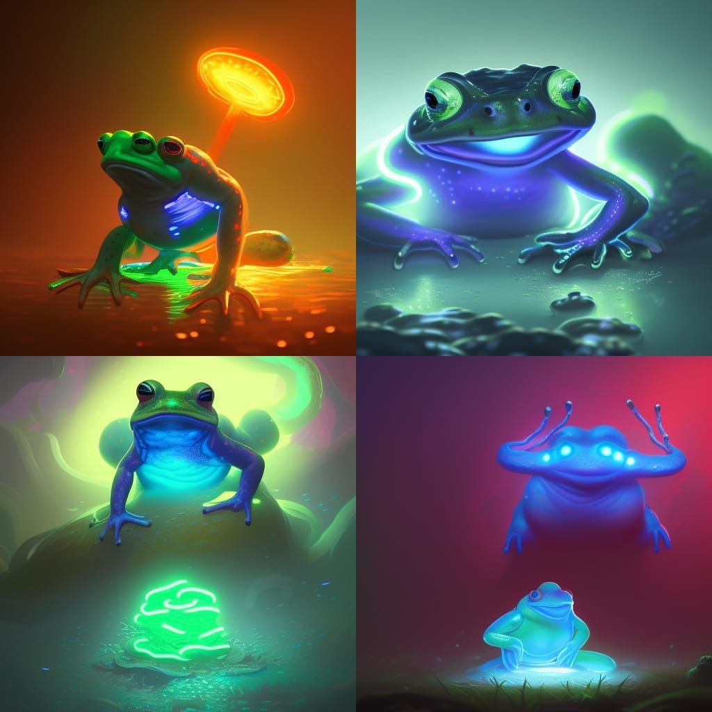 Neon Toads - AI Generated Artwork - NightCafe Creator