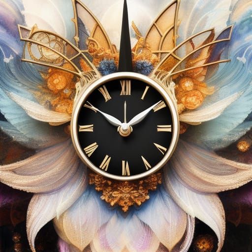 Elegant Fairy Clock - Elegant Enamel Fairy Clock in Intricat...
