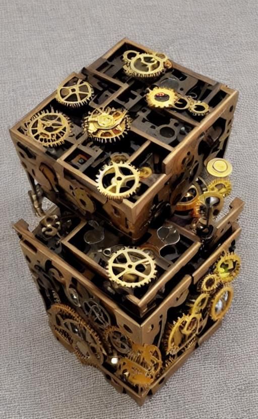 Steampunk rubics cube.... - AI Generated Artwork - NightCafe Creator