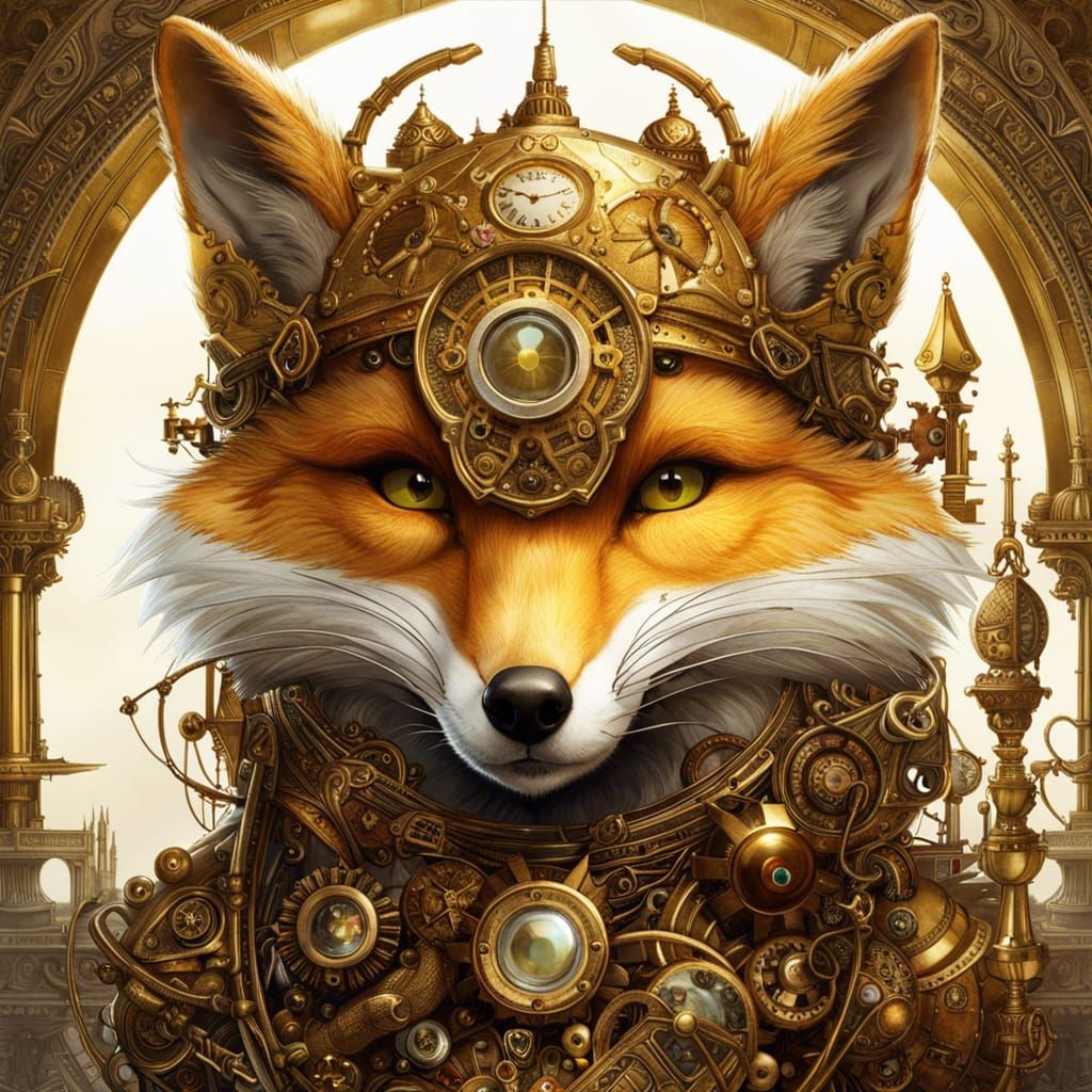 steampunk fox - AI Generated Artwork - NightCafe Creator