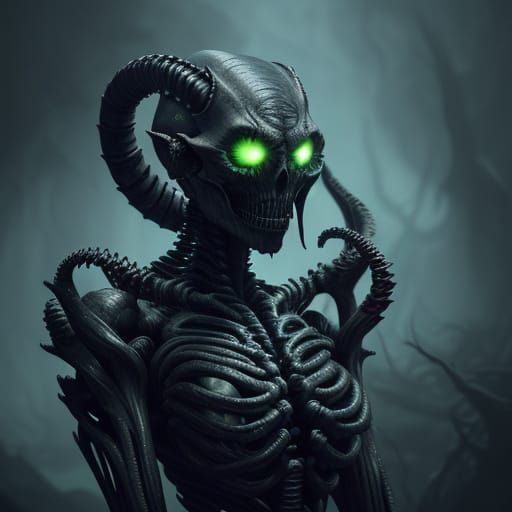 Biomechanical Horror Emerges from Primal Shadows i... - AI Art