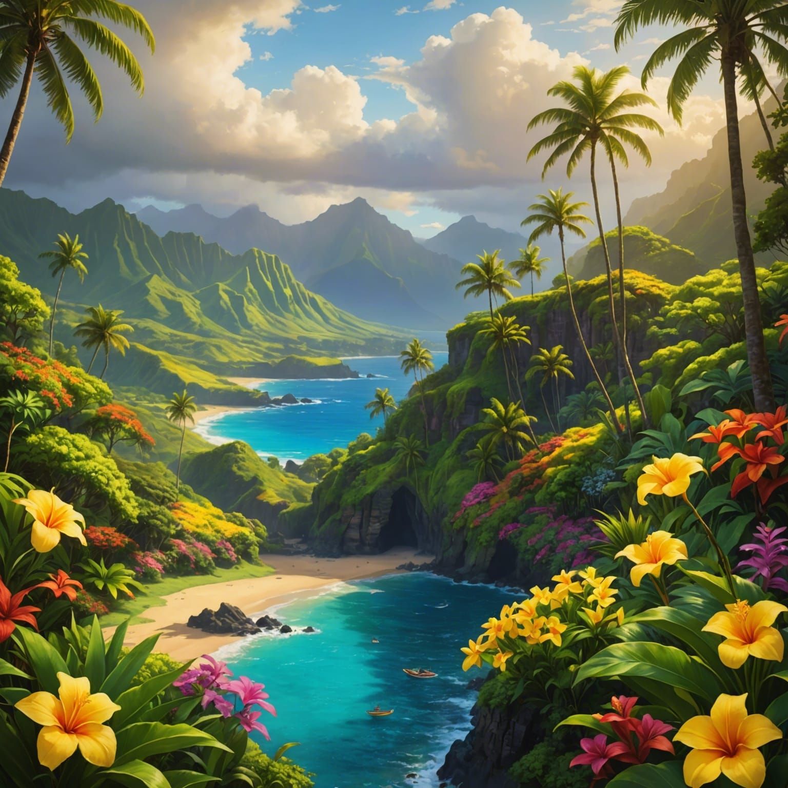 mysterious Hawaii; aloha beautiful colorful dreamy exotic flowers ...