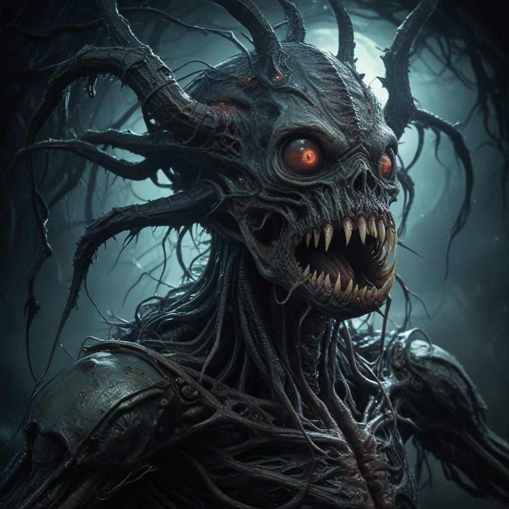 Dark, Twisted Creature Rises from Mariana's Trench... - AI Art