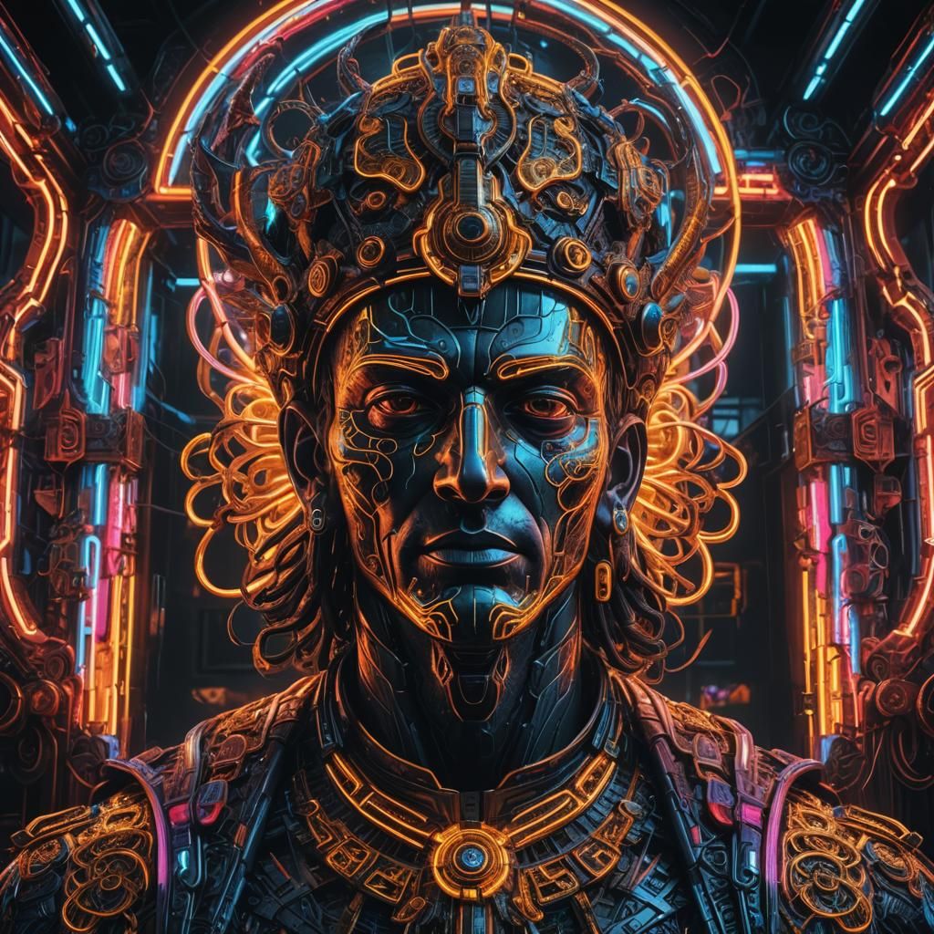 a neon god - AI Generated Artwork - NightCafe Creator