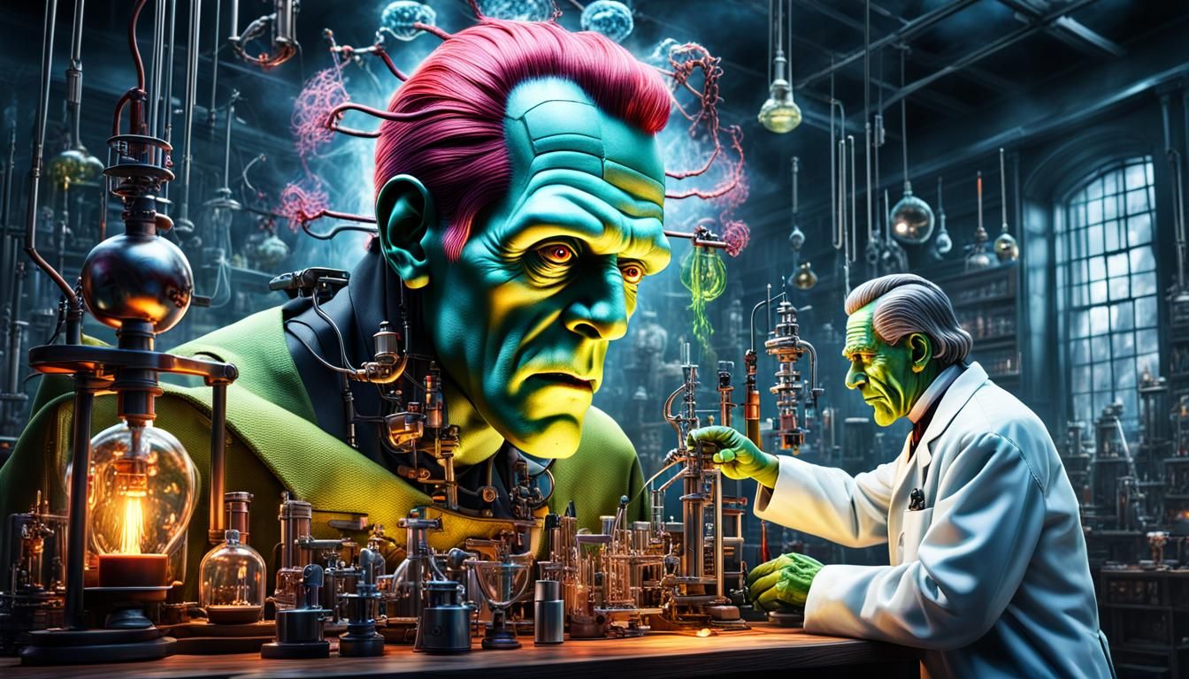 The new Frankenstein - AI Generated Artwork - NightCafe Creator