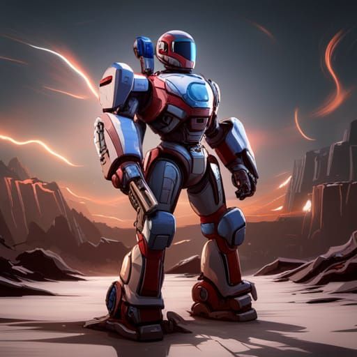 Mech Warrior Bot - AI Generated Artwork - NightCafe Creator