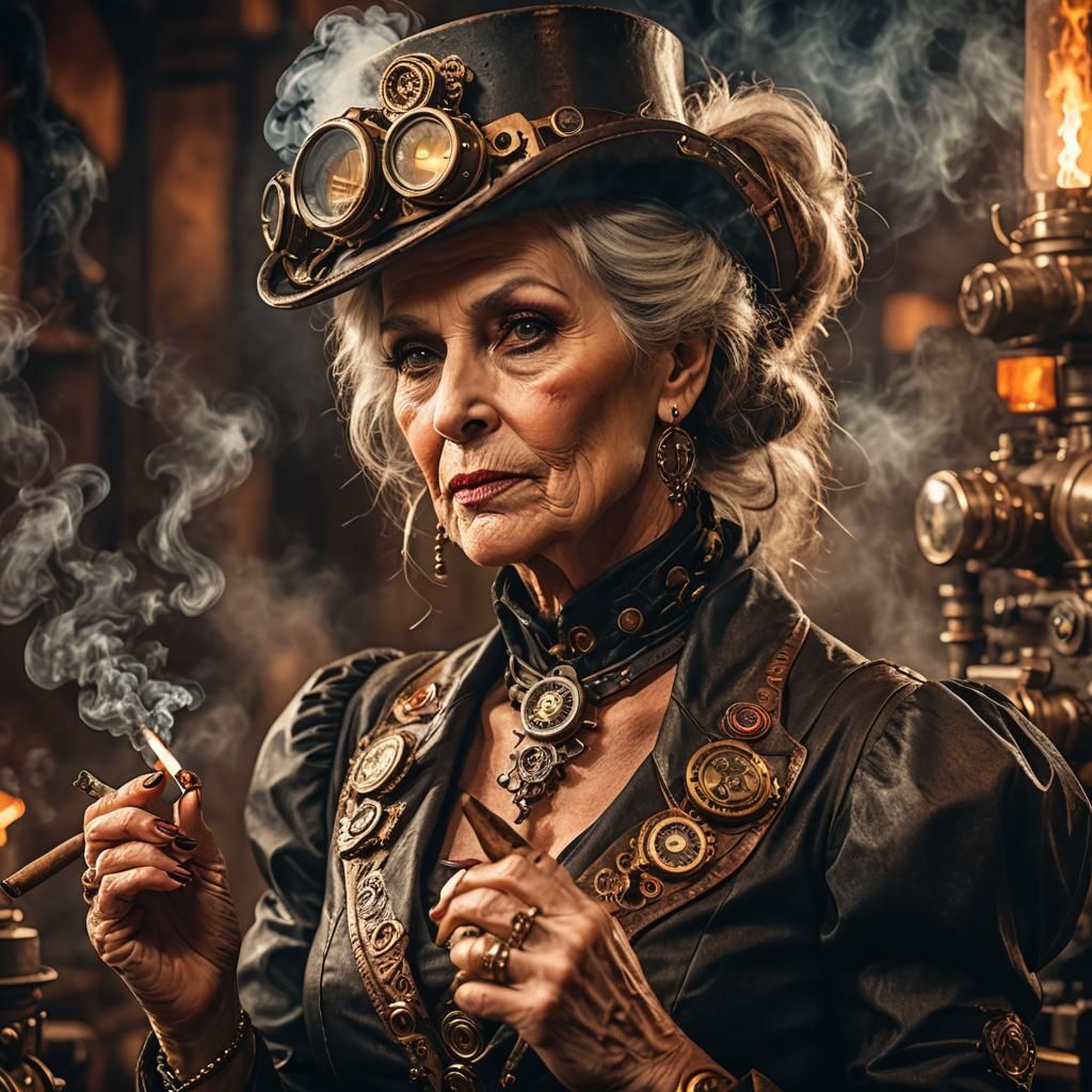 Smokin Granny 6 - AI Generated Artwork - NightCafe Creator