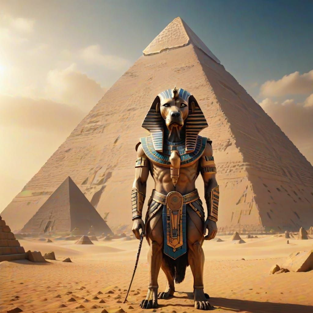 Ancient Egyptian Alien Rulers in Grand Pyramid Maj... - AI Art