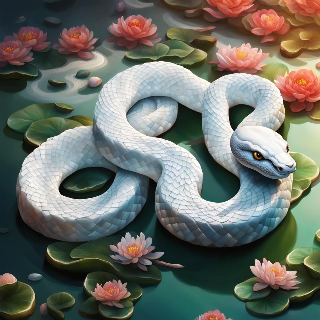 White Snake 🐍 - AI Generated Artwork - NightCafe Creator