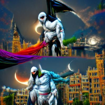 Moon knight and khonshu. Two sides of a tortured soul - AI Generated ...