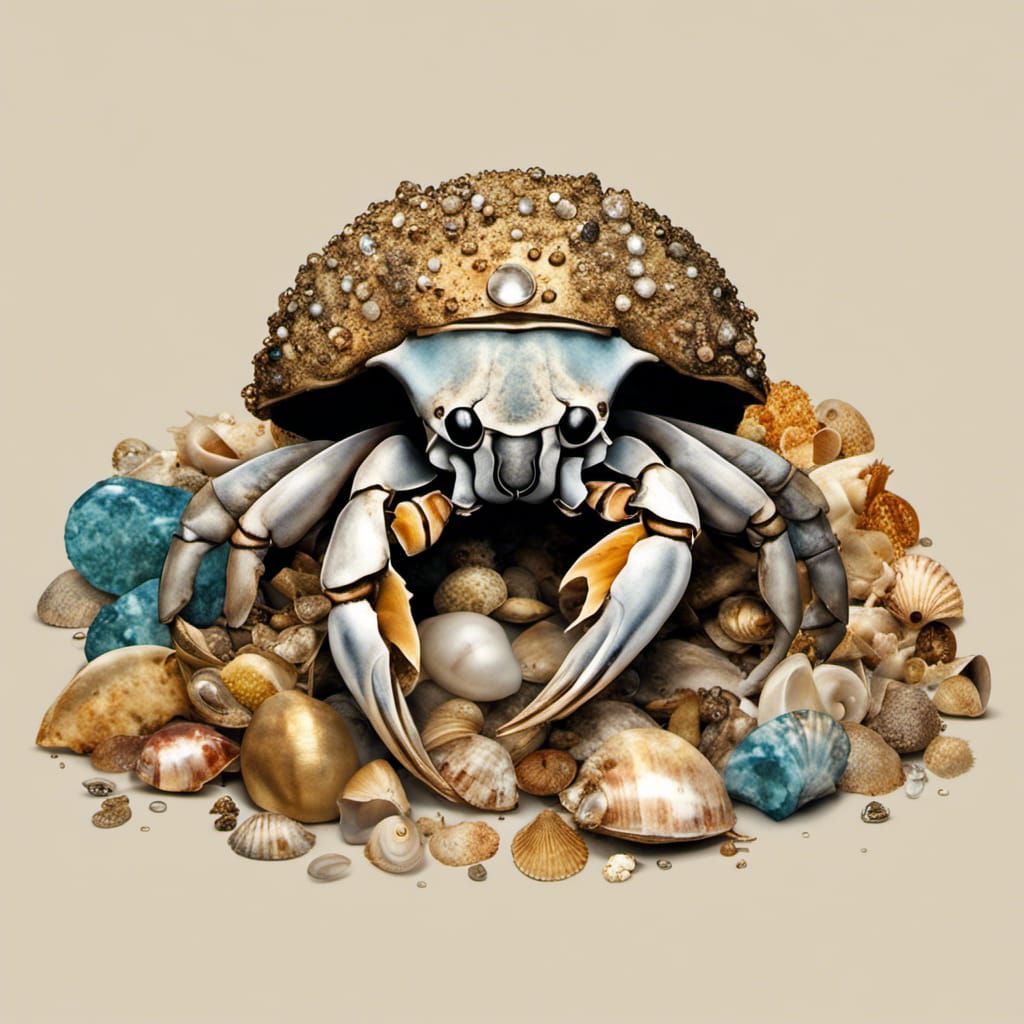 Hoarding Hermit Crab - AI Generated Artwork - NightCafe Creator