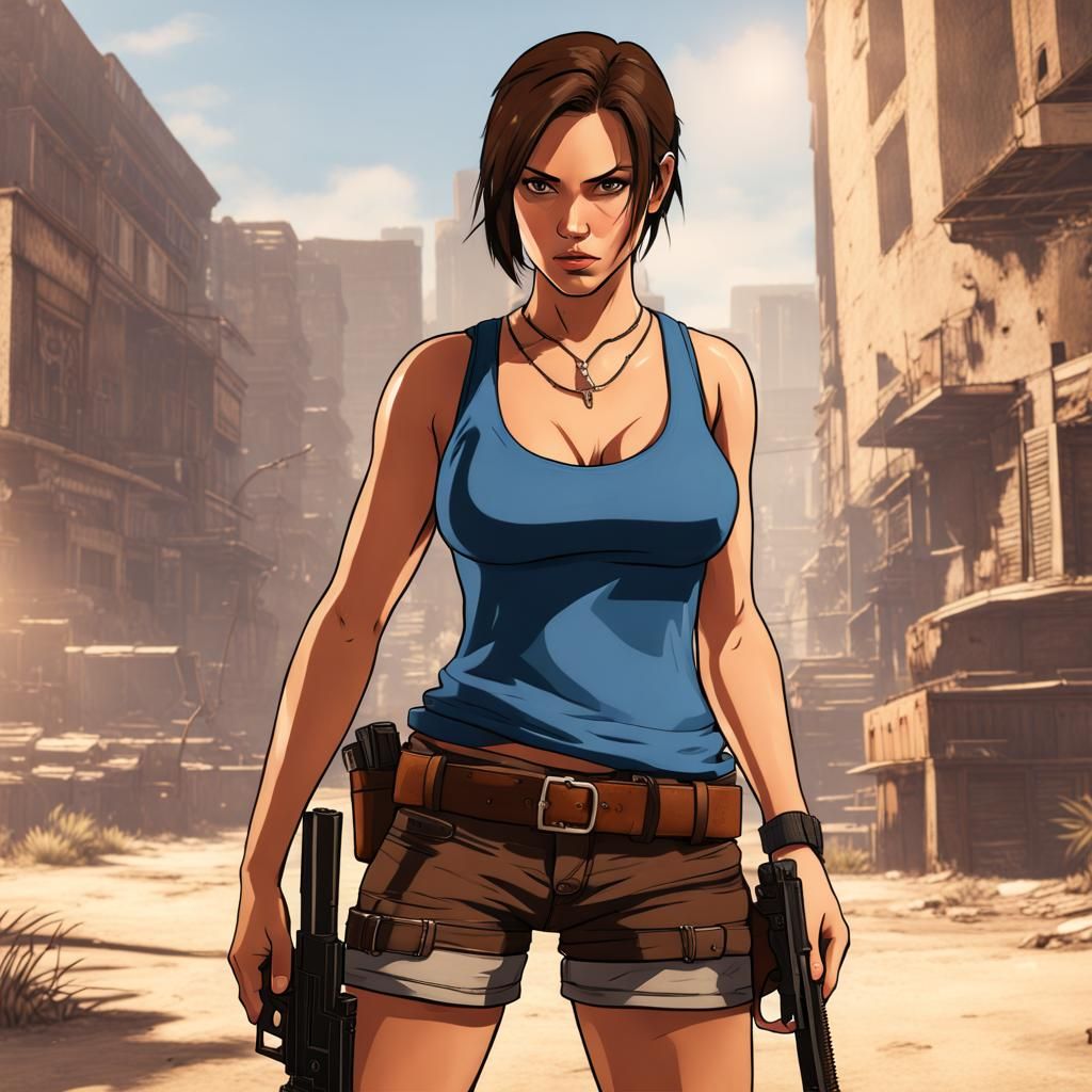 Lara Croft as a GTA V loading screen - AI Generated Artwork - NightCafe ...