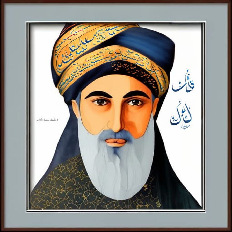 Vector, Ibn Arabi, water color, Persian, decorated, framed, a3 size ...