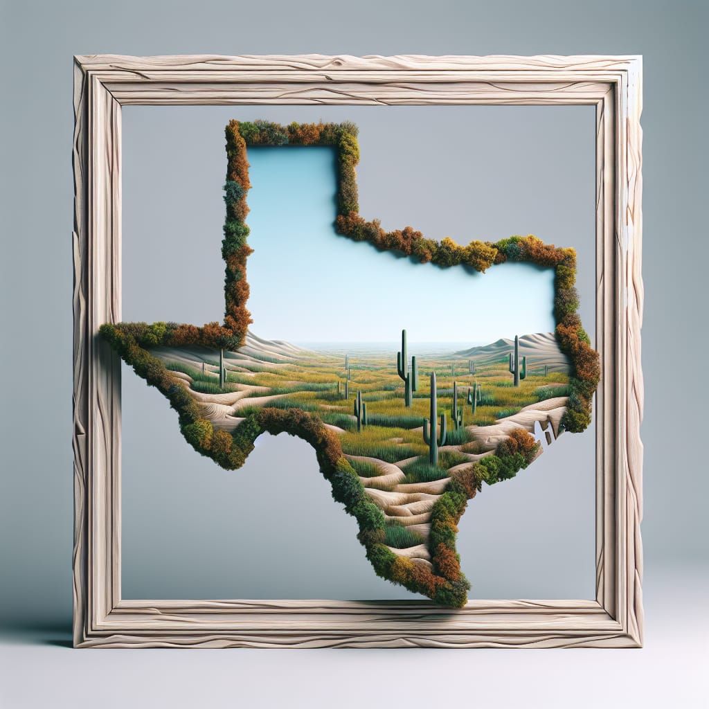 frame in the shape of Texas - AI Generated Artwork - NightCafe Creator