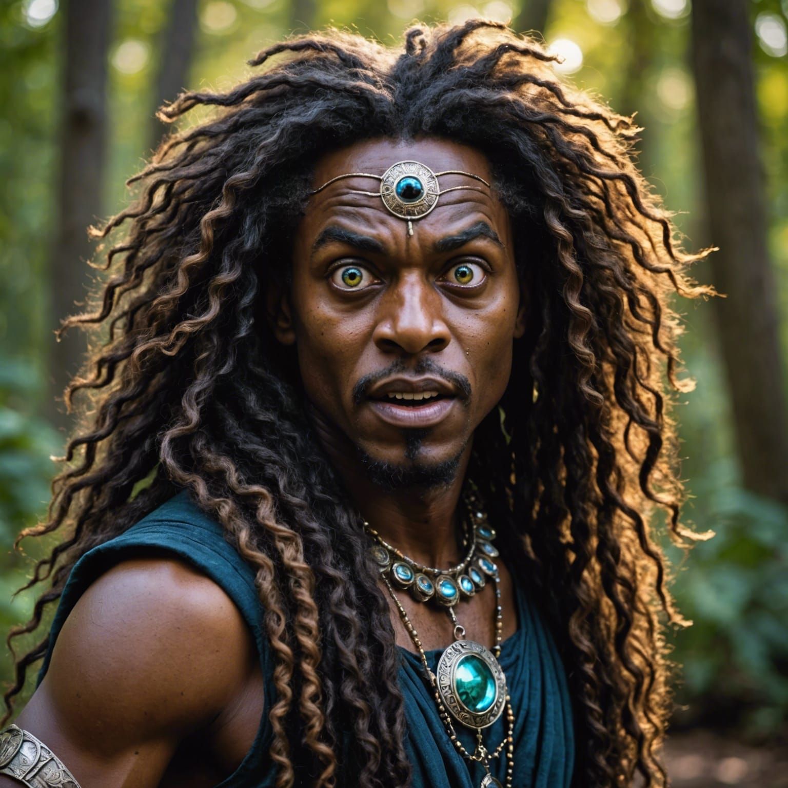 action pose, comedy fantasy photo medium shot, an african-american wild ...