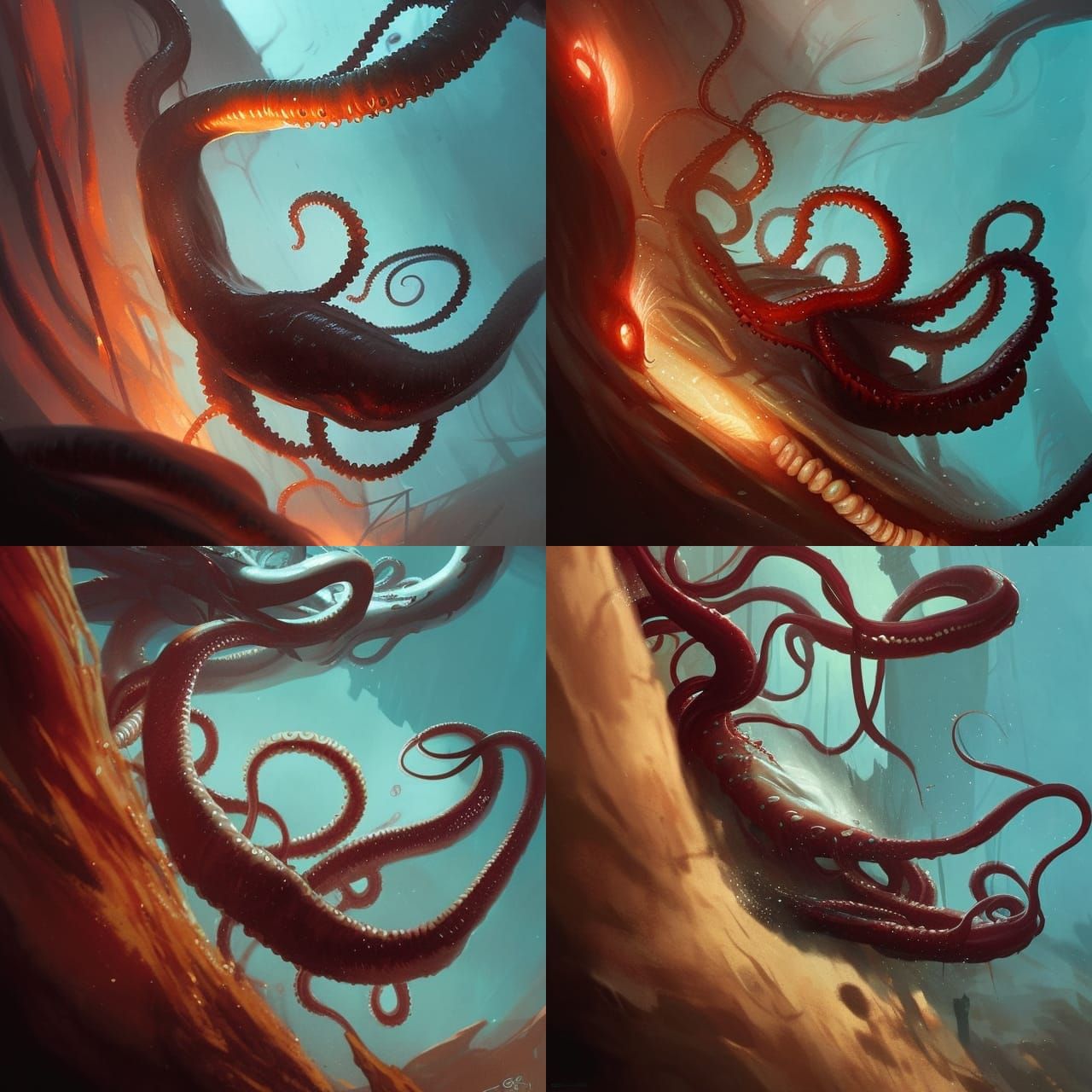 Deep sea creature siren tentacles - AI Generated Artwork - NightCafe Creator