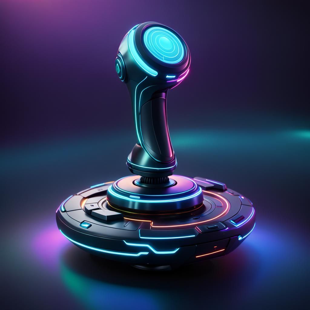 AI gamin tool joystick - Sleek Futuristic Gaming Joystick w...