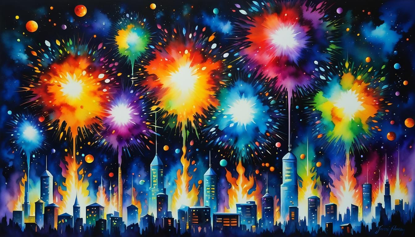 fireworks - AI Generated Artwork - NightCafe Creator