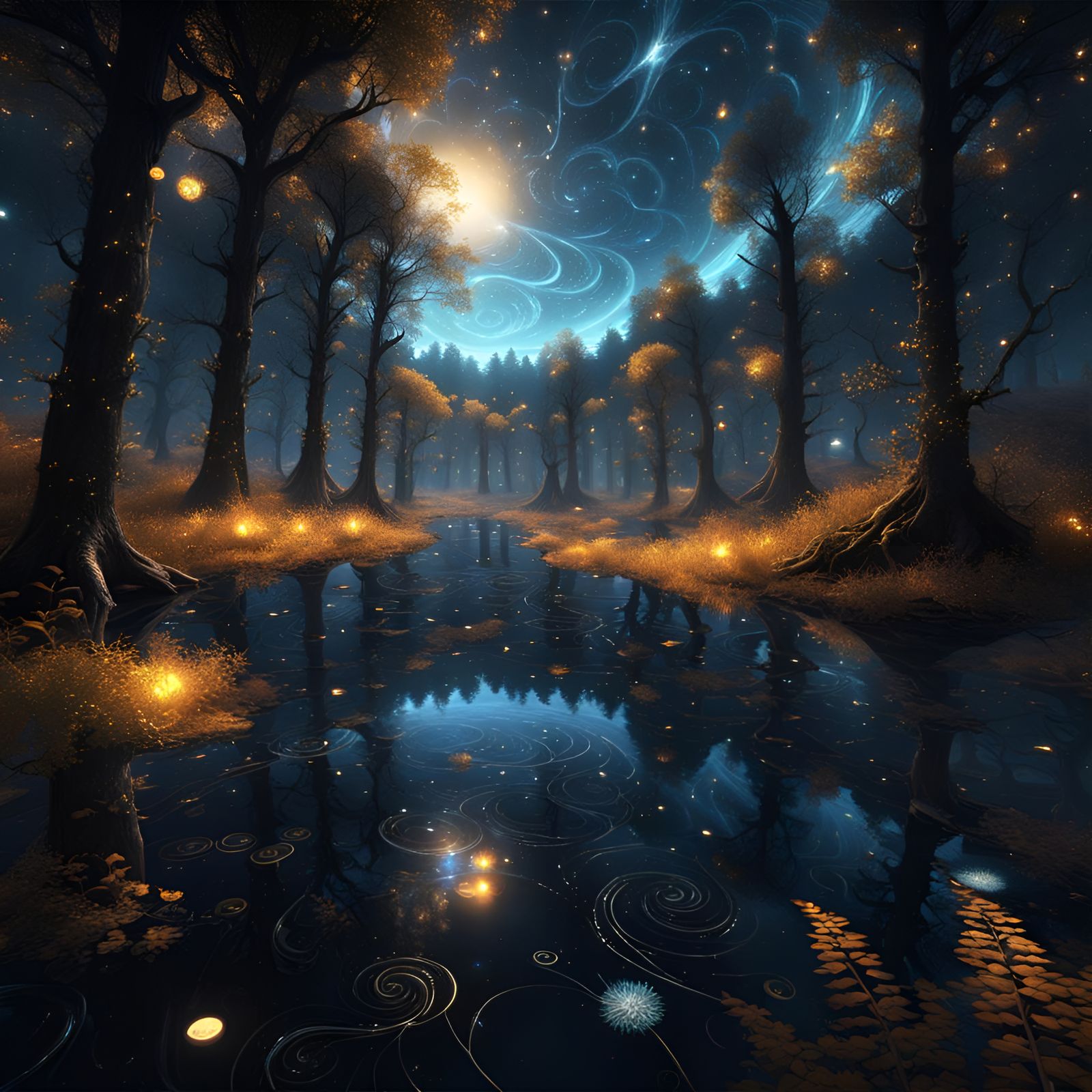 Magical swamp - AI Generated Artwork - NightCafe Creator