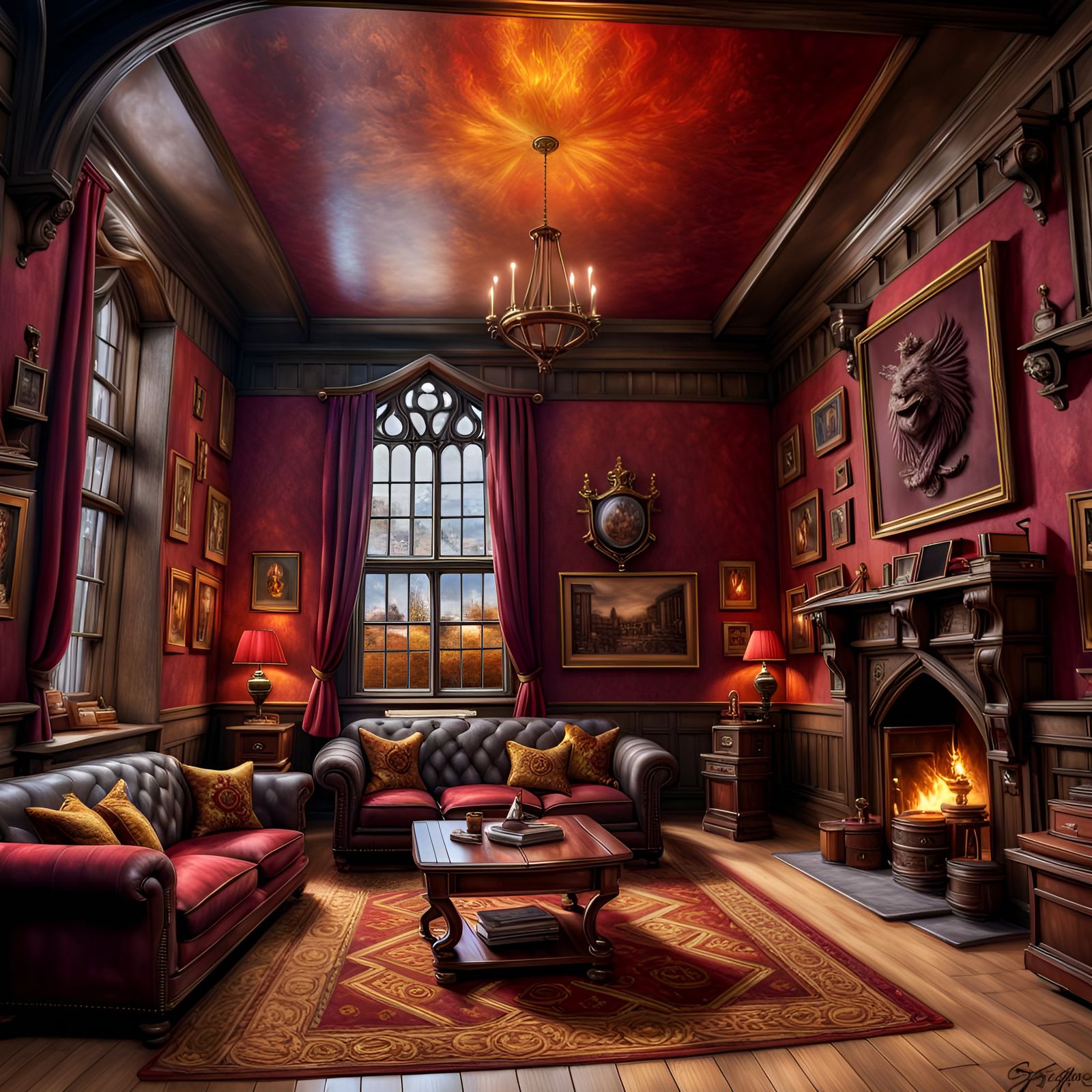 Gryffindor Common Room - AI Generated Artwork - NightCafe Creator