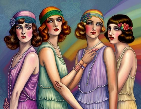 flirty flappers - AI Generated Artwork - NightCafe Creator